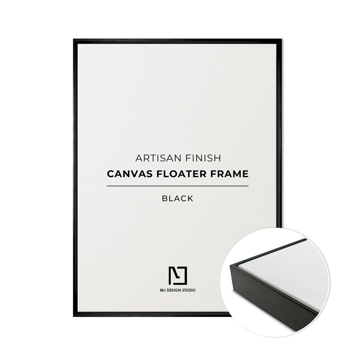 Black Artisan Canvas Floater Frame — MJ Design Studio